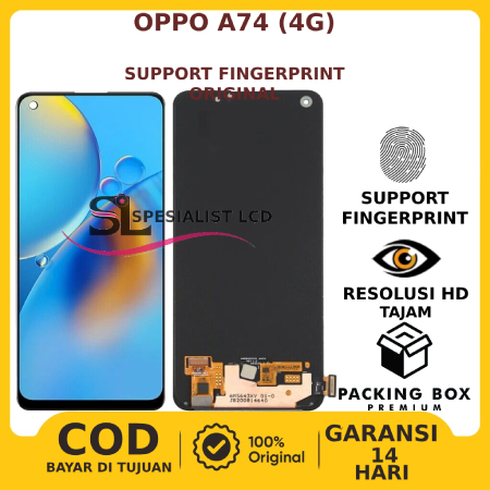 Jual LCD OPPO A74 (4G) ORIGINAL SUPPORT FINGERPRINT FULLSET GARANSI ...