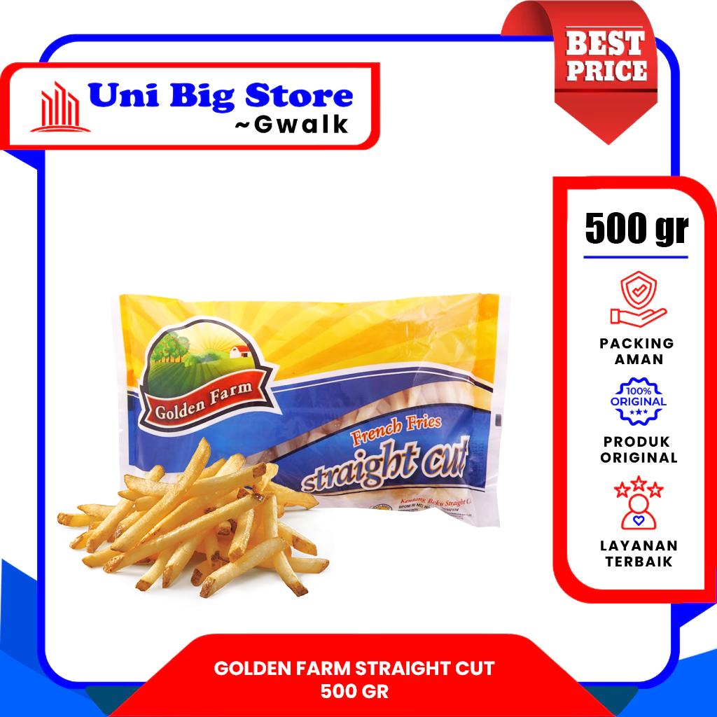 Jual GOLDEN FARM FRENCH FRIES STRAIGHT CUT KENTANG GORENG LURUS BESAR ...