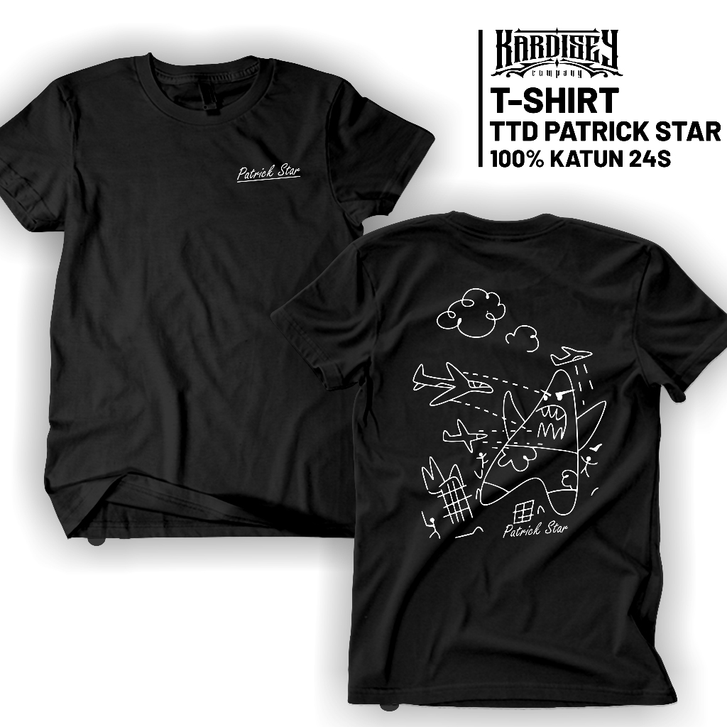 Jual Baju Kaos Tanda Tangan Patrick Star Kaos Pria Lengan Pendek 100% ...