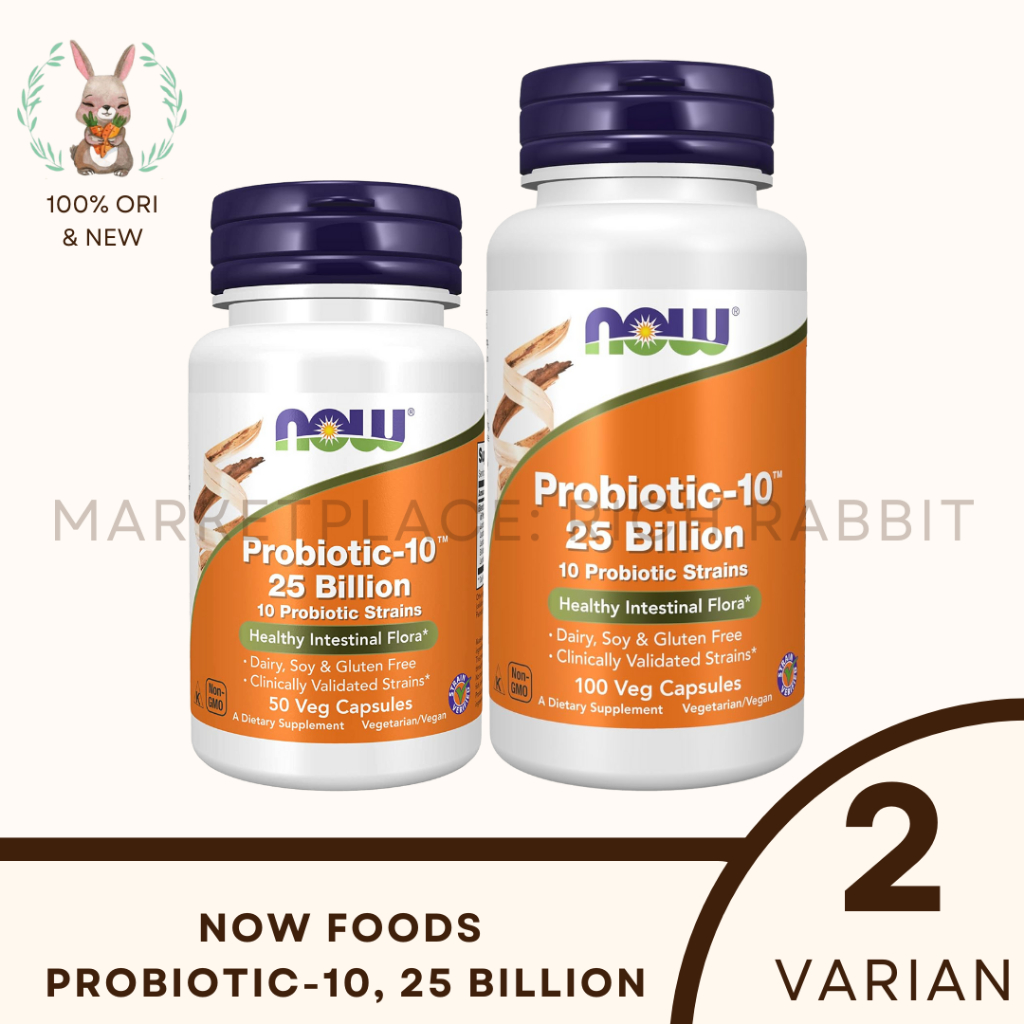 Jual Now Foods NowFoods Probiotic-10 Probiotic 10 25 Billion 50 Veg ...