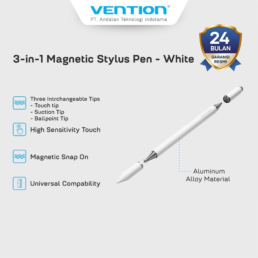 Jual Vention 2 in 1 3 in 1 Universal Smooth Writing Stylus Digital Pen ...