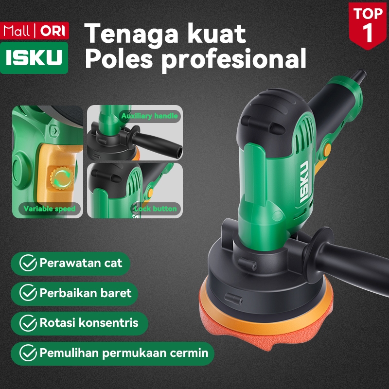 Jual ISKU Mesin Poles Mobil 450W Variable Speed Car Polisher Industrial ...