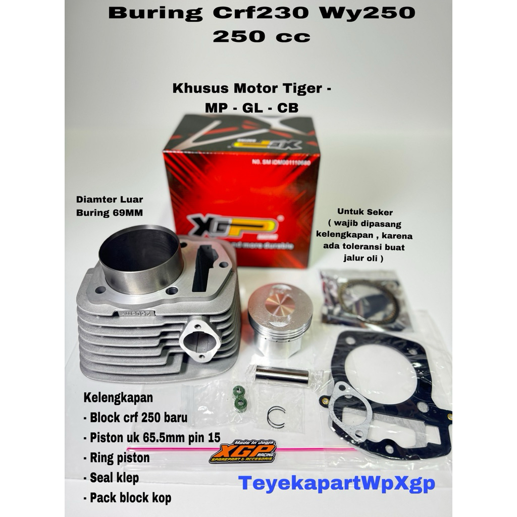 Jual BLOK BURING CRF 250 XIEMA MERK XGP 250 SET ISI KODE WY 250 BLOK PISTON SET DIABLO 250CC PNP ...