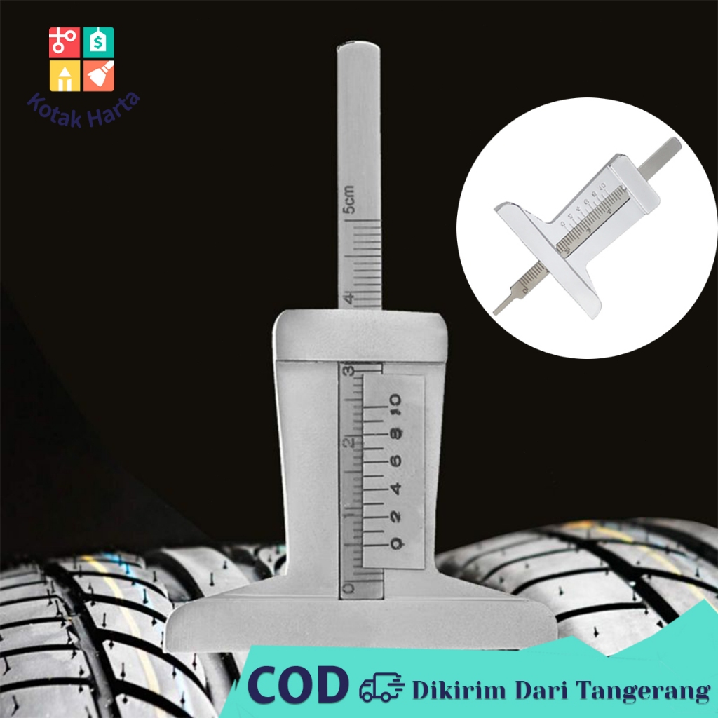 Jual Alat Ukur Ketebalan Kembang Ban 0-50mm Tread Depth Gauge Alat ...