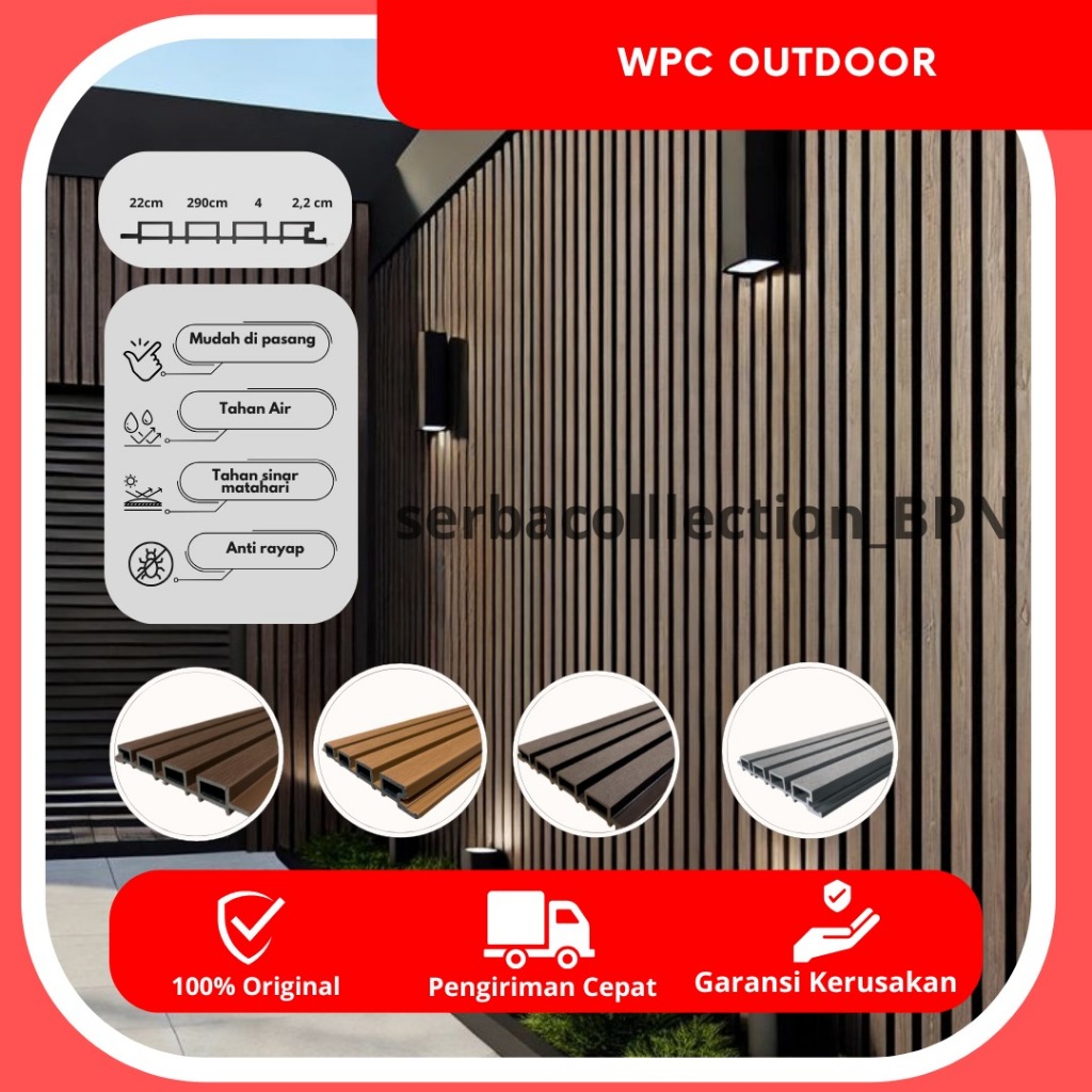 Jual WPC Outdoor Wood Panel Kisi Kisi WallPanel Outdoor Dinding /Pagar ...