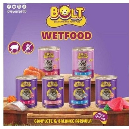 Jual BOLT KALENG 400 GR MAKANAN KUCING BASAH ADULT / BOLT WET FOOD ...