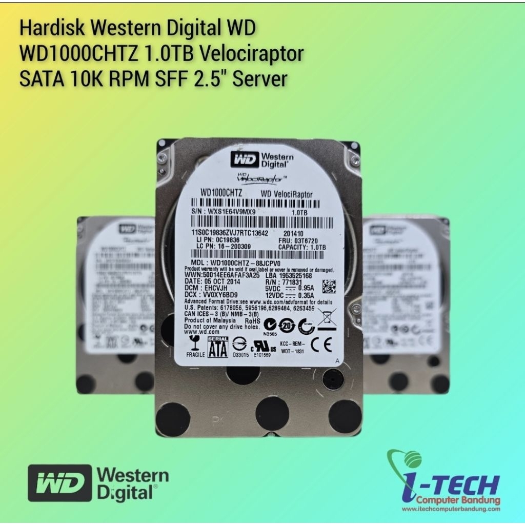 Jual Hardisk Western Digital WD WD1000CHTZ 1.0TB Velociraptor SATA 10K ...