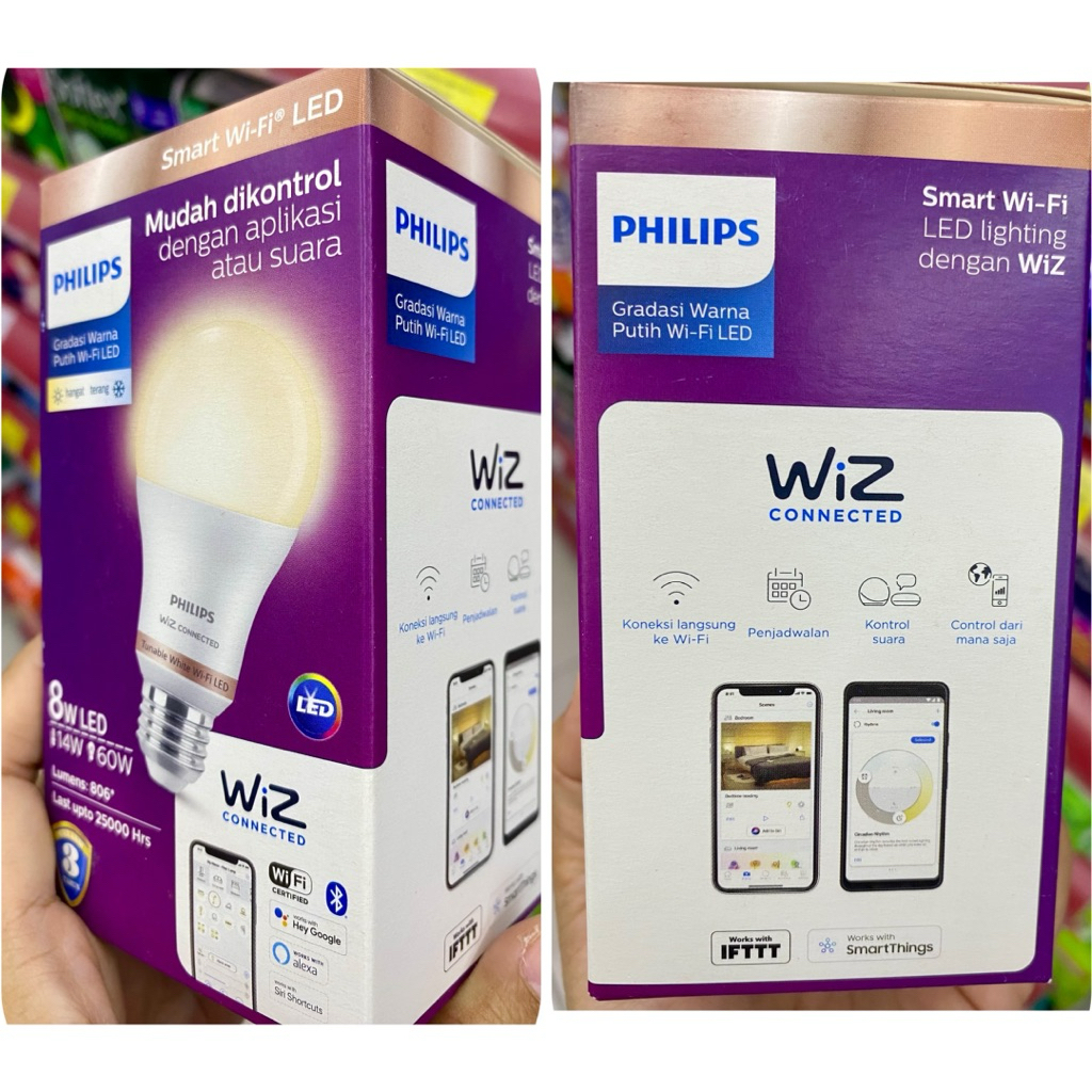 Jual Philips smart Lampu bohlam Smart Wifi LED Warna 8 Watt | Shopee ...