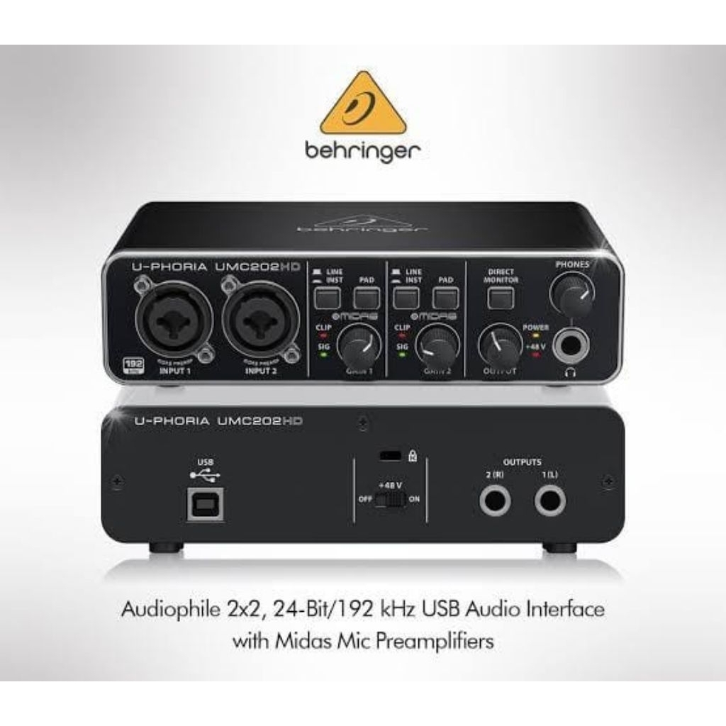 Jual BEHRINGER U-PHORIA UMC-202HD SOUNDCARD USB AUDIO INTERFACE ...