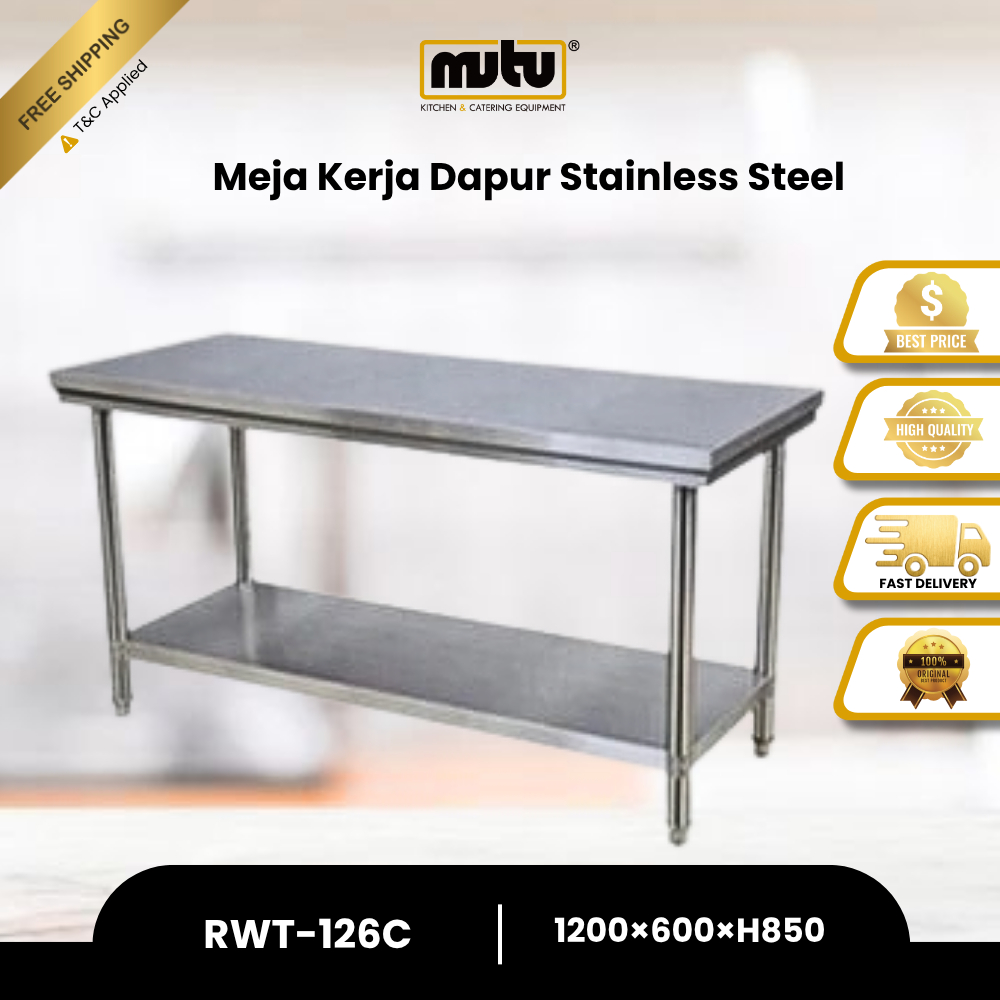 Jual Meja Kerja Dapur Restauran Worktable Stainless Steel 120 cm Mutu ...