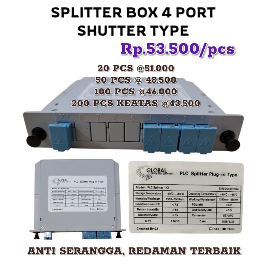 Jual SPLITER BOX 4 PORT SHUTERTYPE UPC | Shopee Indonesia
