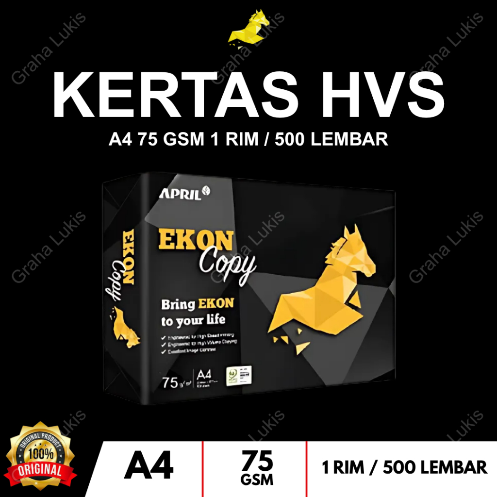 Jual EKON Copy Kertas A4 75GSM 1RIM / 500 Lembar Kertas HVS Fotocopy ...
