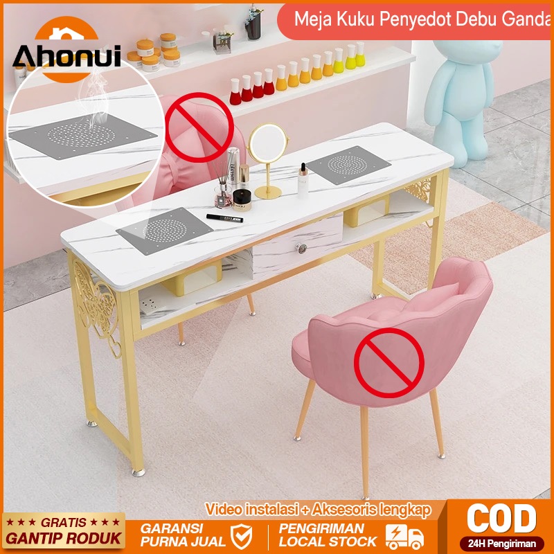Jual Garansi&140cm/160cm Seni Besi Meja Nail Art Marmer Mewah Emas Rias ...