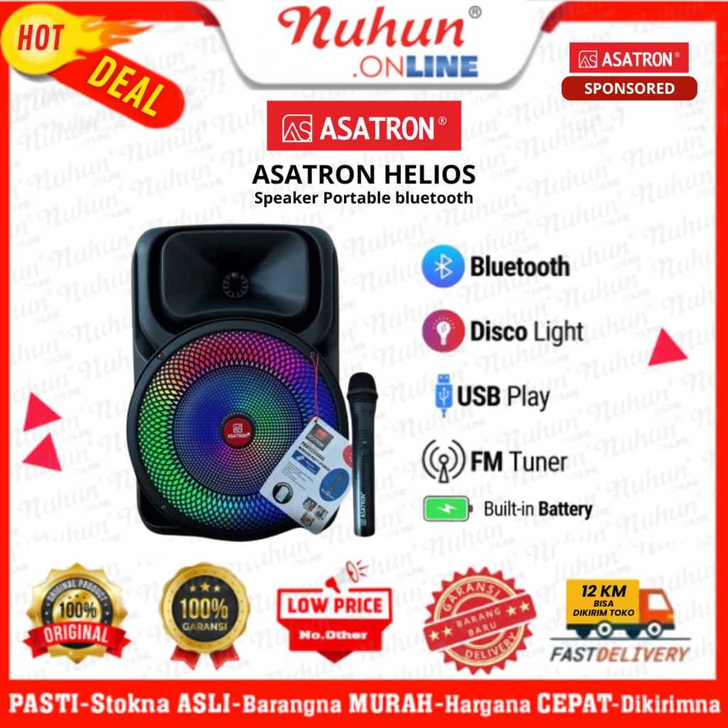 Jual Asatron Speaker Portable Bluetooth Helios 8 Inch | Shopee Indonesia