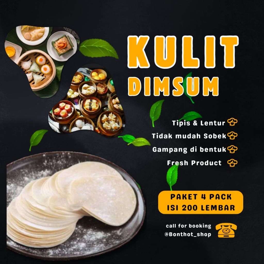 Jual Kulit Dimsum Ukuran 8cm isi 200 Lembar/4pack Sangat cocok untuk ...