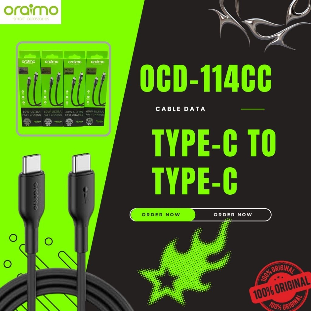Jual ORAIMO OCD-114CC RobustLine Data Cable Type-C To Type-C Fast ...