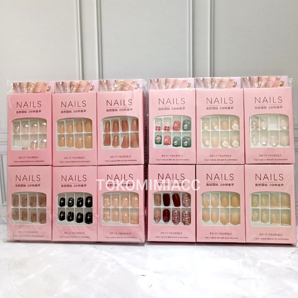 Jual MIMI ACC GROSIR (Polos Pink) 12 Box Kuku Palsu Dewasa Remaja Polos ...