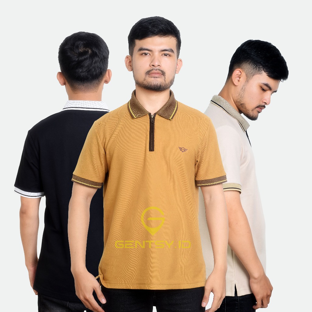 Jual Kaos POLO Ziper Shirt Kaos Kerah Pria Dewasa Katun Premium ...