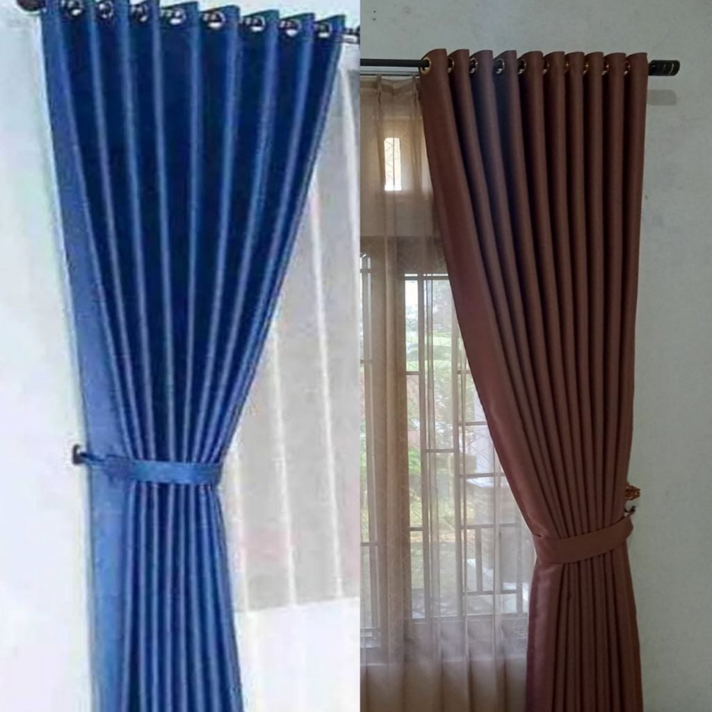Jual Gorden blackout jendela warna biru Navy ,Coklat muda lebar 200×250 ...