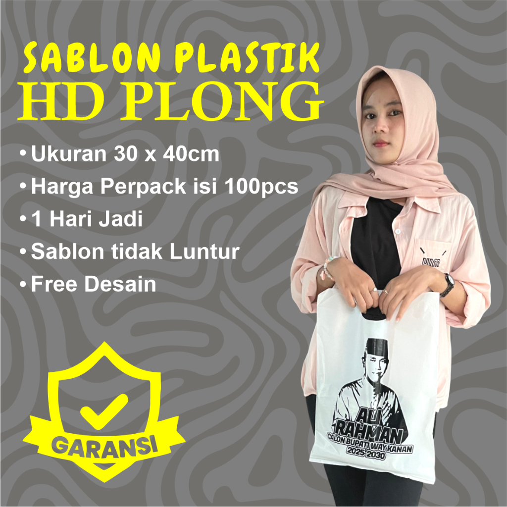 Jual Plastik Sablon Custom 100 Pcs HD Plong 30x40 cm FREE DESIGN ...