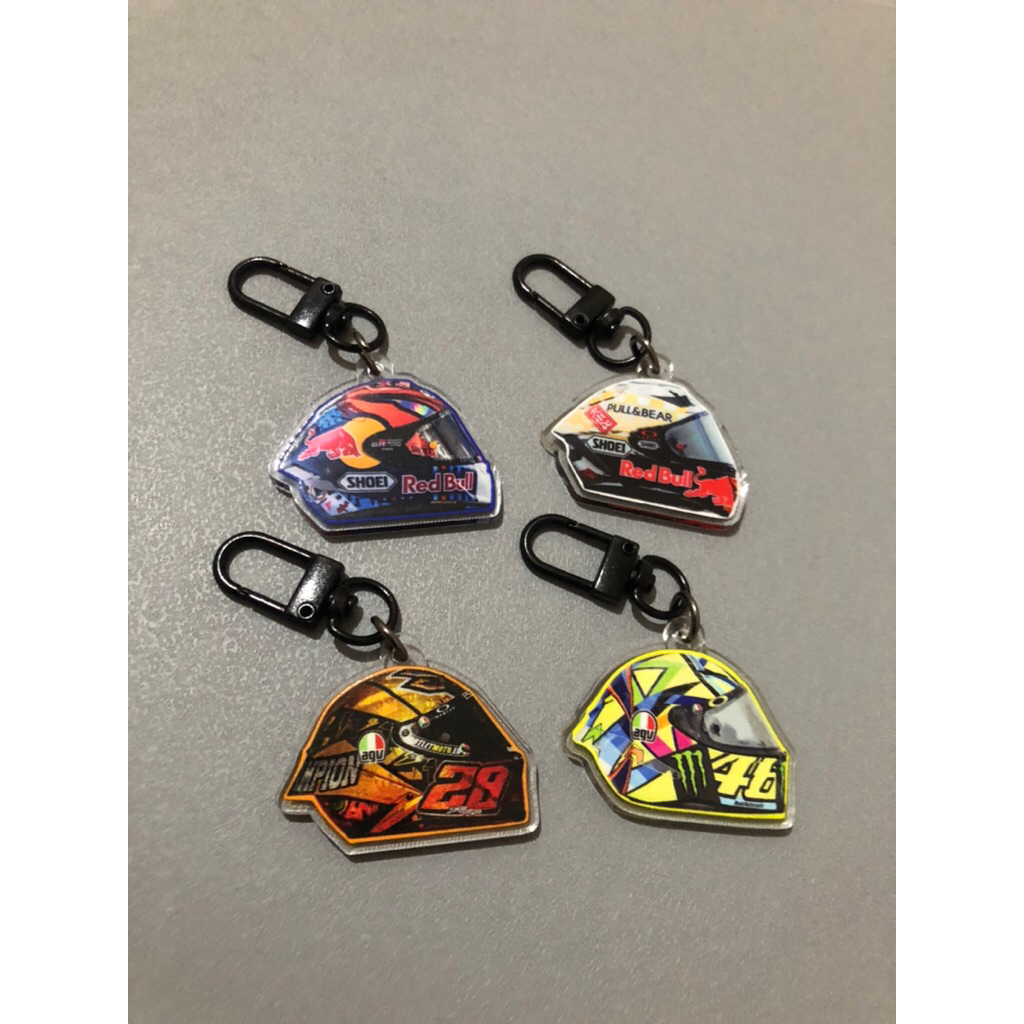 Jual premium keychain motogp driver helmet and bike 2 sisi | Shopee ...