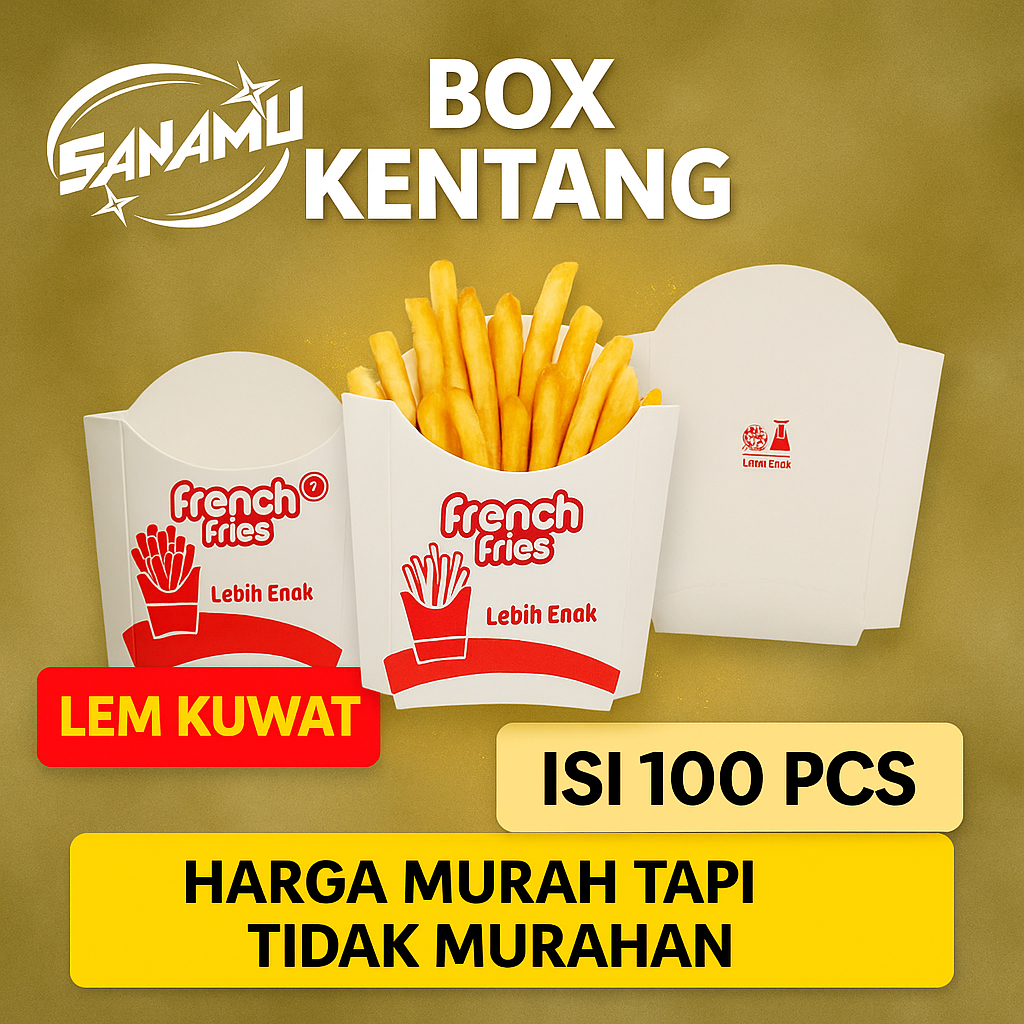 Jual box kentang goreng kemasan french fries kemasan kentang kraft dus ...