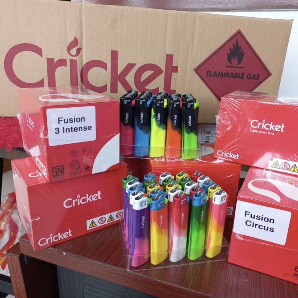 Jual Korek CRICKET Original, Fusion Circus, Intense, 1Box isi 25pcs ...