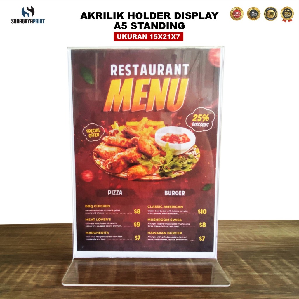 Jual Akrilik Holder Display A5 Standing | Acrylic Display 2mm | Ukuran ...