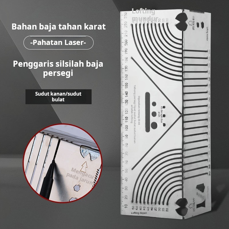 Jual Penggaris gambar sudut busur tabung persegi 90 derajat alat ukur ...
