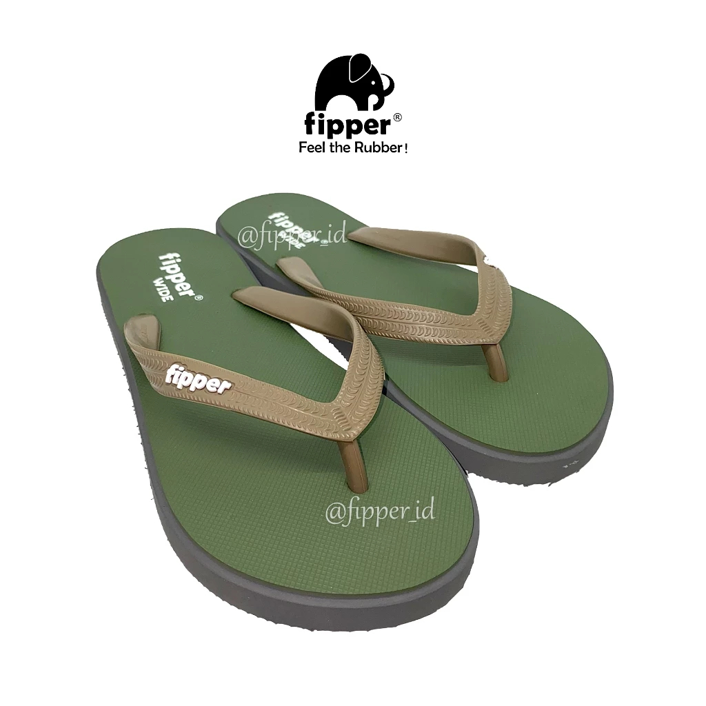 Jual Fipper - Wide Green Army / Grey Dark / Brown Dark | Shopee Indonesia