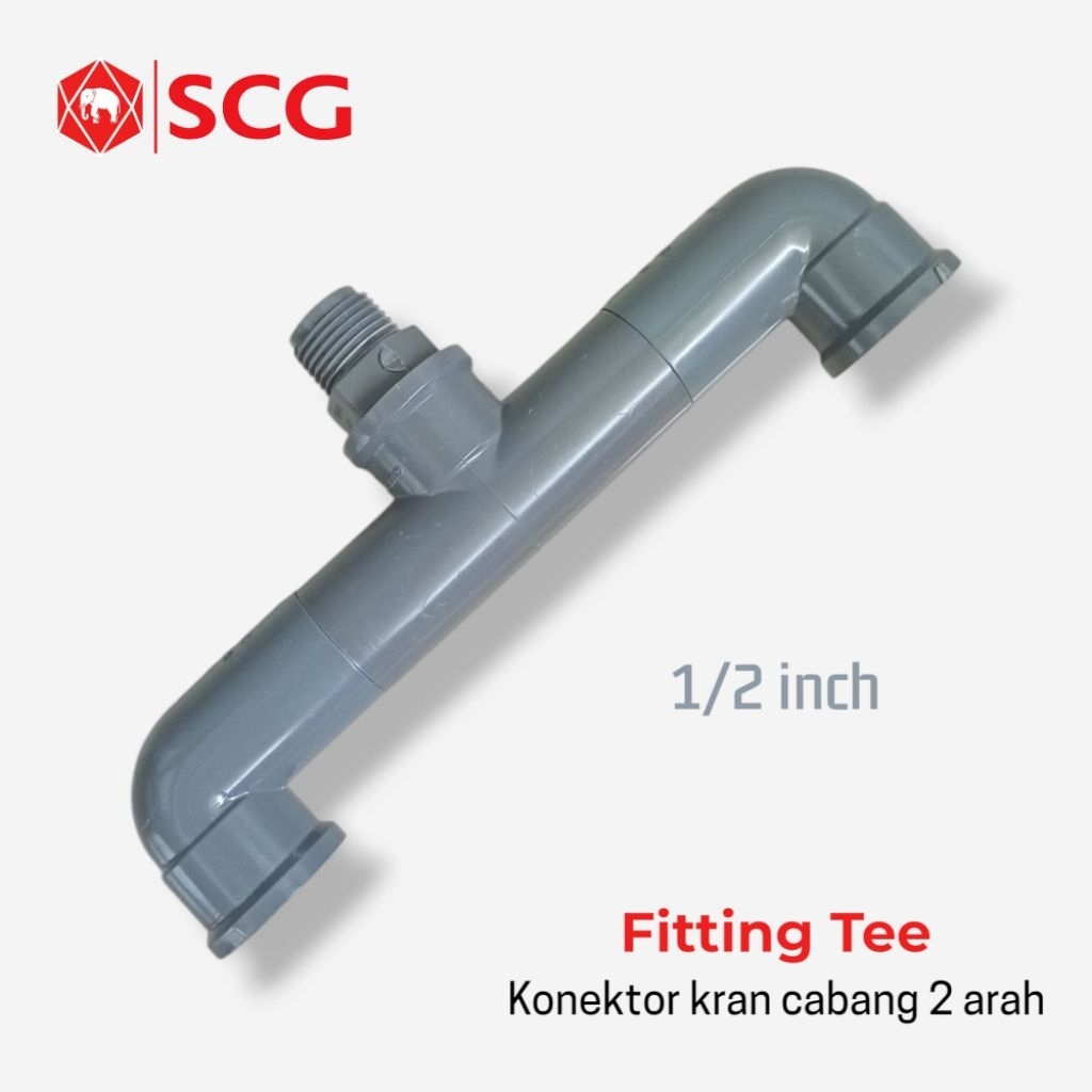 Jual SCG Konektor Sambungan Kran Cabang 2 Arah Fitting Tee PVC 1/2 Inch ...
