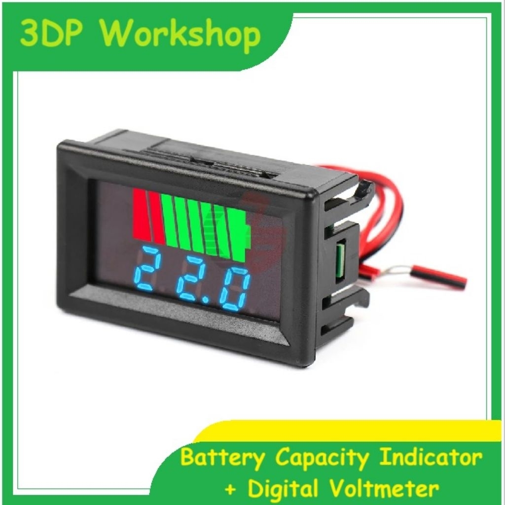 Jual Indikator baterai aki + voltmeter DC 12V dgn frame | Shopee Indonesia
