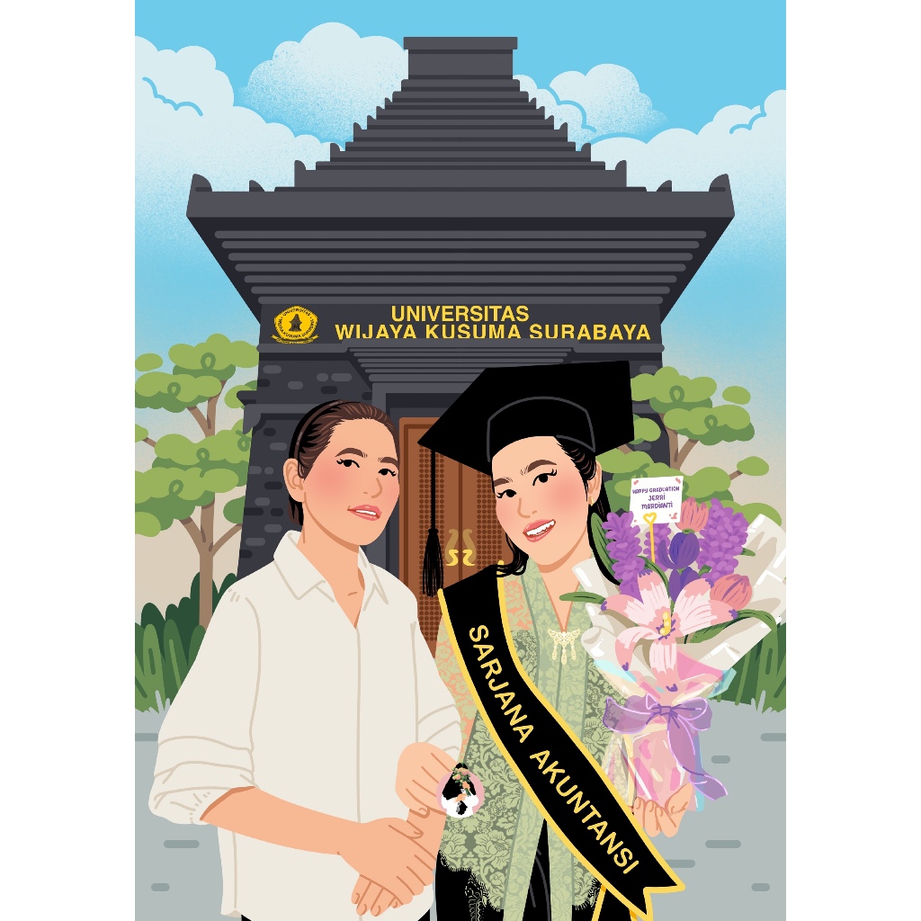 Jual ILUSTRASI WISUDA | Ilustrasi kartun | Ilustrasi wajah | kartun ...