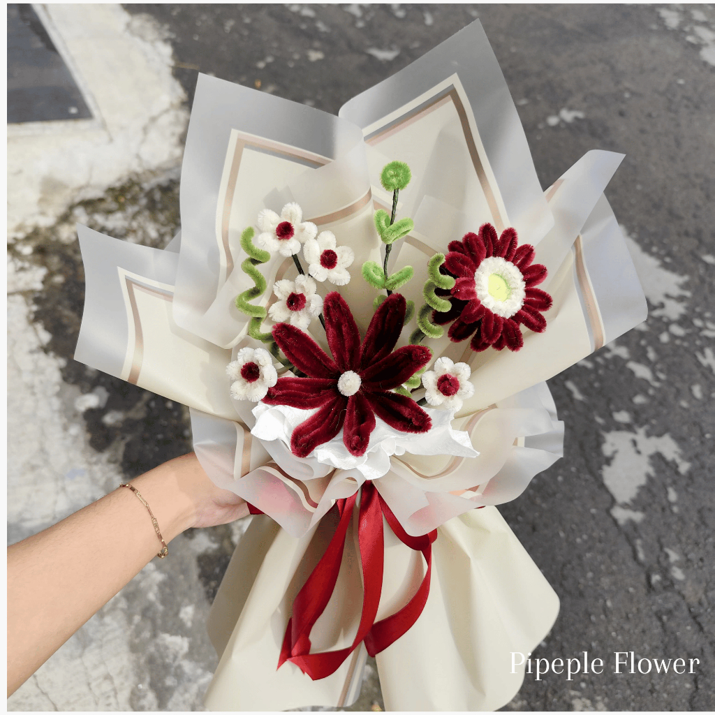 Jual SERENA BUKET / Buket Kawat Bulu / Pipe Flower Bouquet | Shopee ...