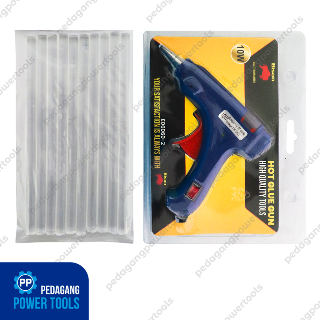 Jual PAKET BISON GLUE GUN 10 WATT & 10 PCS REFILL LEM TEMBAK BAKAR ...