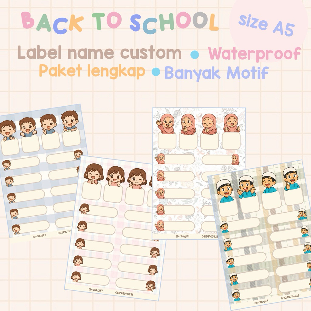 Jual CUSTOM LABEL NAMA WATERPROOF / label nama custom anak / label nama ...