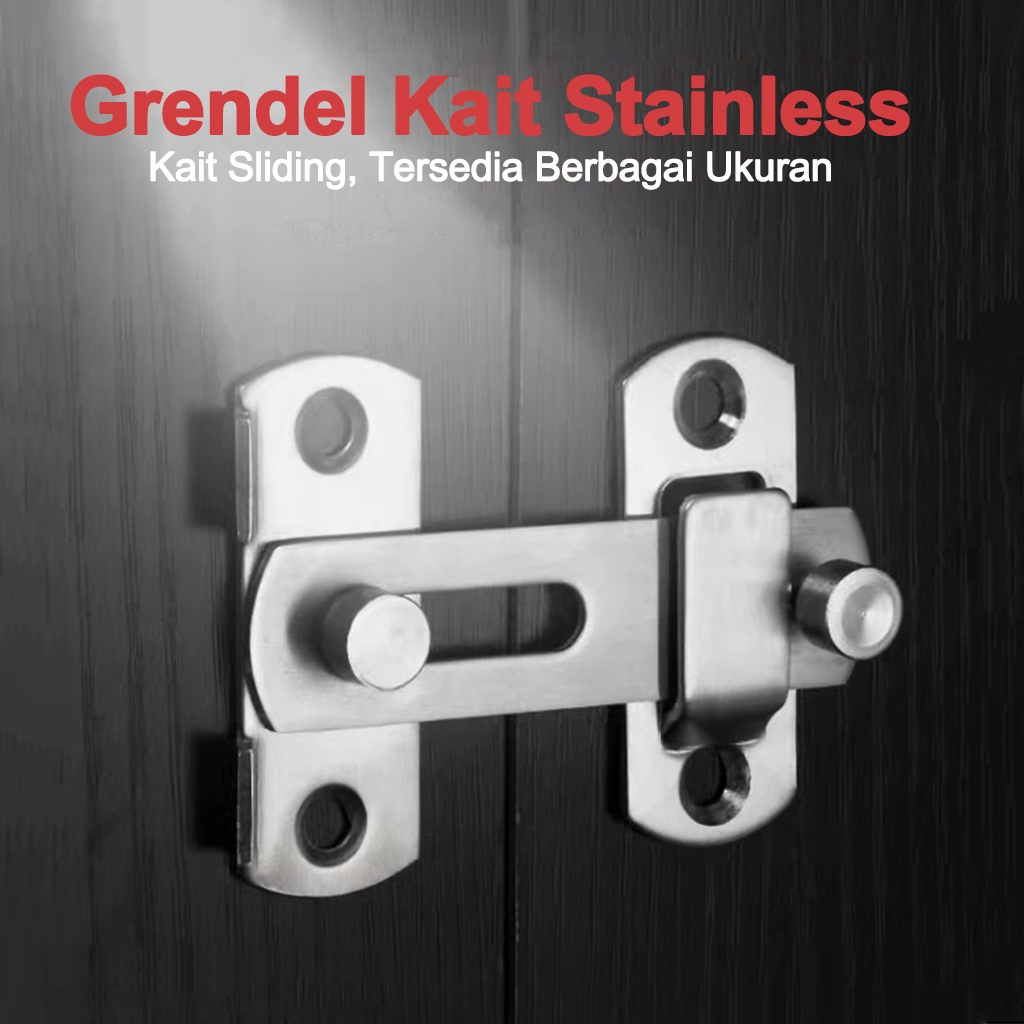 Jual Grendel Kait Sliding Stainless Steel Slot Kunci Lemari Pintu Tekuk ...