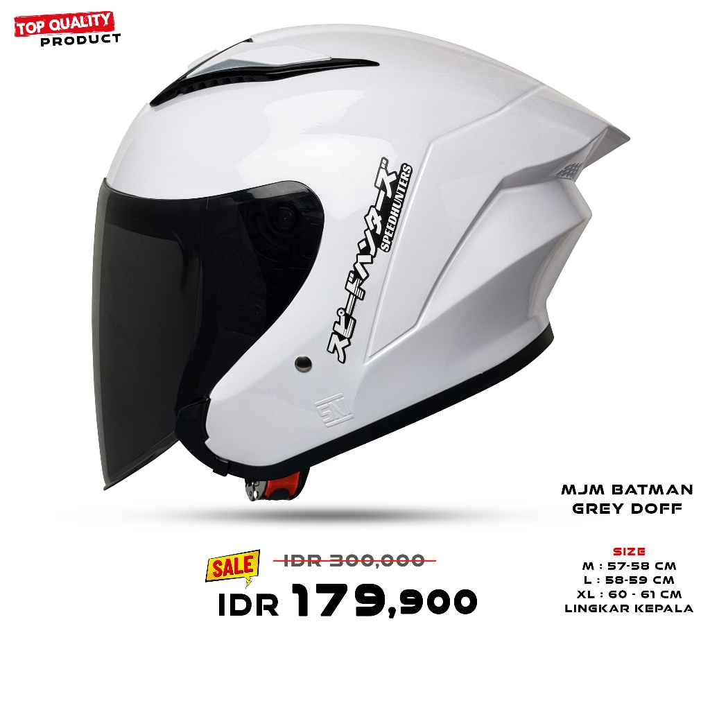 Jual MJM BATMAN - Putih Kaca Visor Hitam Smoke | Helm Premium Untuk ...