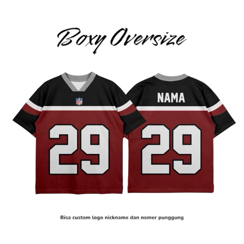 Jual JERSEY BOXY STREETWEAR OVERSIZE CUSTOM NAMA LOGO | Shopee Indonesia