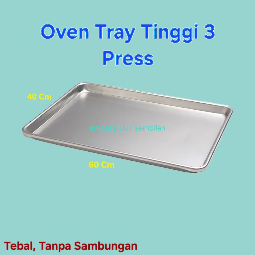 Jual 1 pcs loyang oven aluminium 40x60 tinggi 3 premium tebal press ...