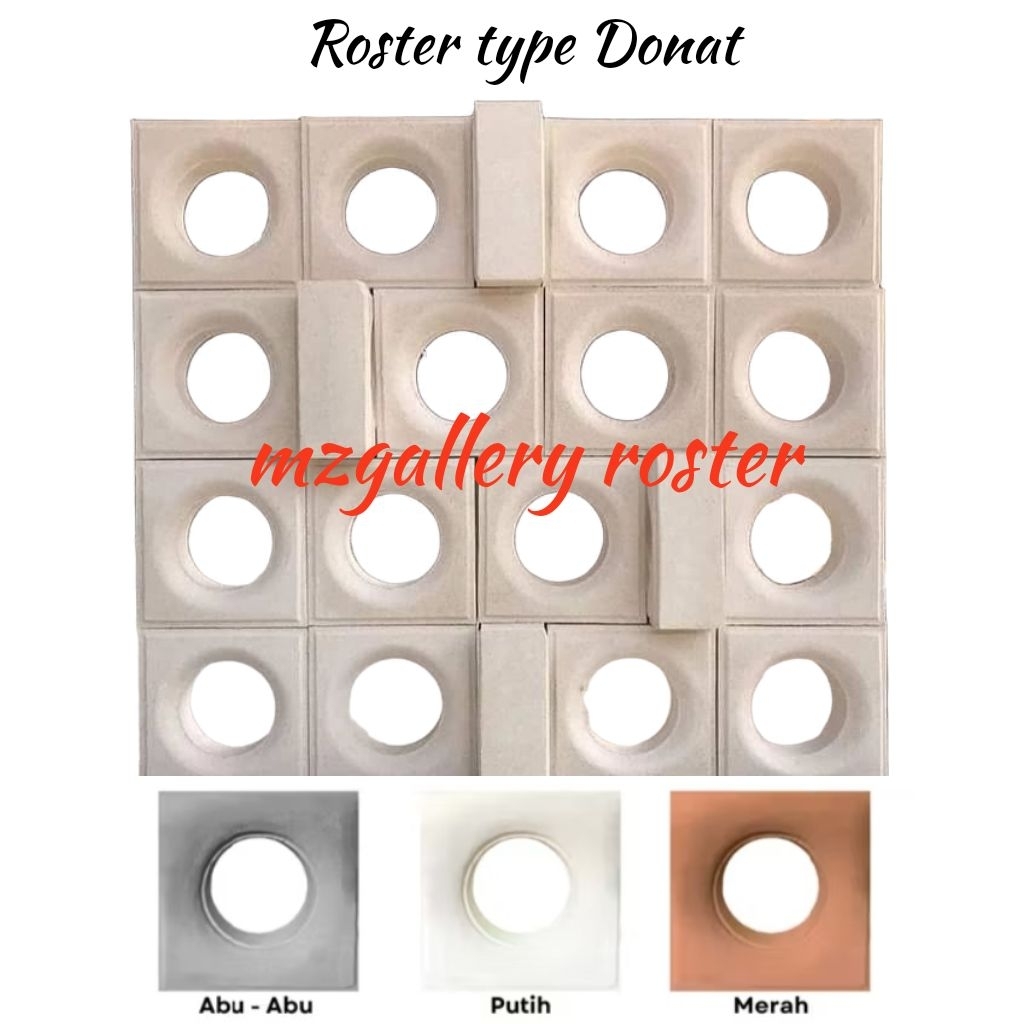 Jual Roster beton / dua sisi / motip donat tebal 9 cm / roster merah ...