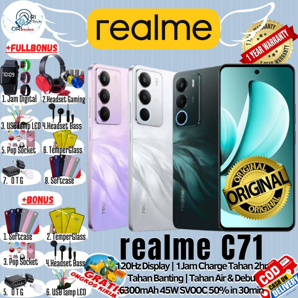Jual REALME C71 | REALME C63 8/128 - 6/128 - 4/128 Ram UpTo 24GB 100% ORI GARANSI RESMI | Shopee ...