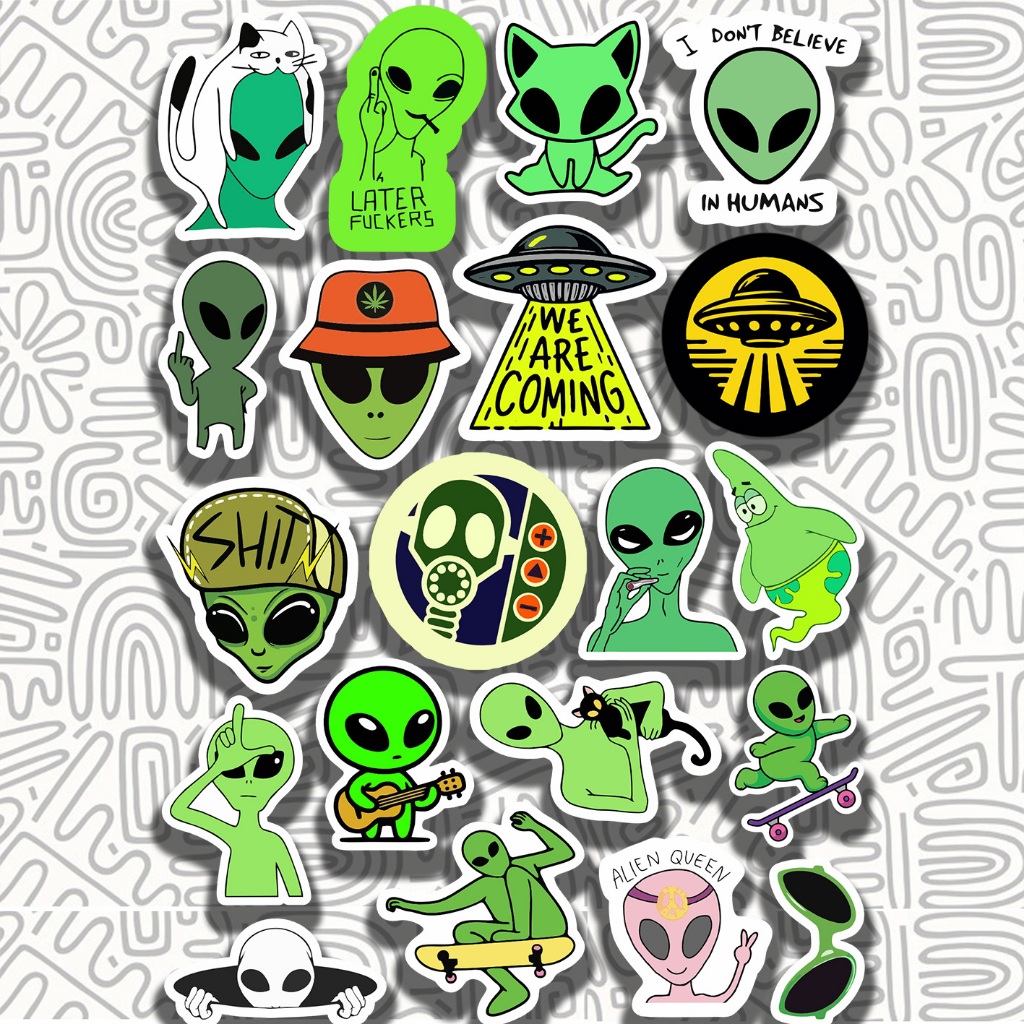 Jual Stiker Helm Alien Aesthetic || Stiker Laptop HypeBeast Alien ...