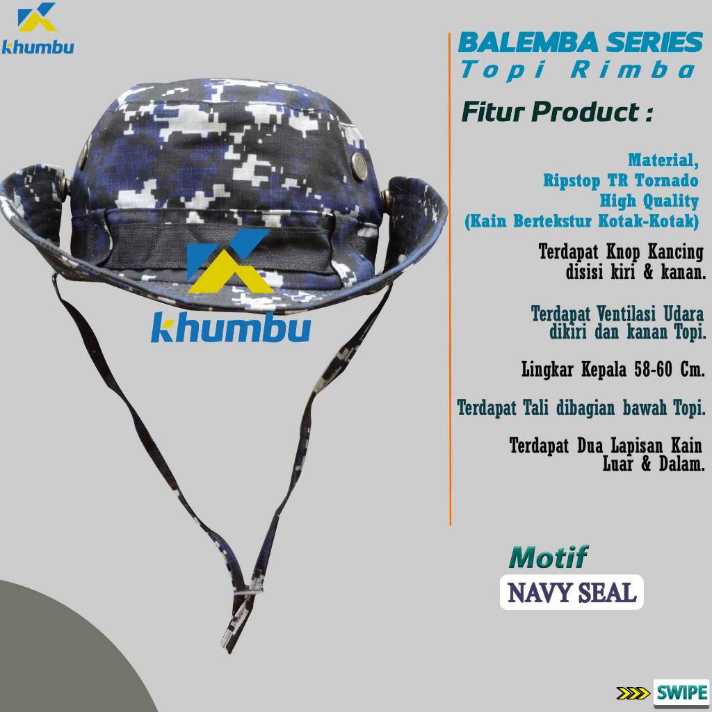 Jual KHUMBU - Topi Rimba Balemba Series Corak LORENG NAVYSEAL | Topi ...