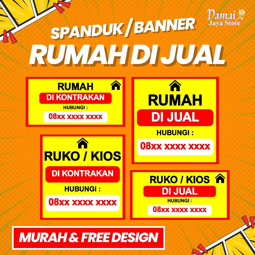 Jual SPANDUK BANNER MMT RUMAH DIJUAL | RUMAH DIKONTRAKAN | RUKO DIJUAL ...