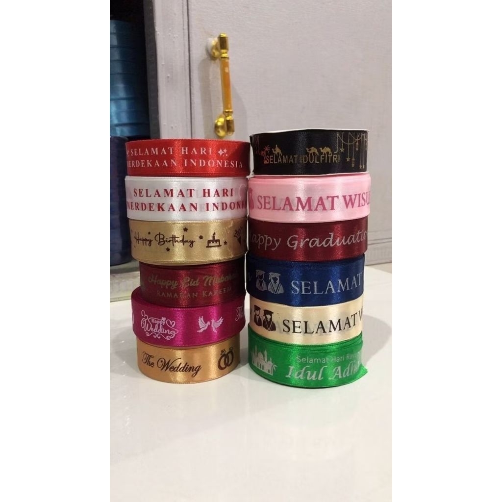 Jual [ 3 METER ] PITA SABLON TULISAN SELAMAT WISUDA GRADUATION - HAPPY ...