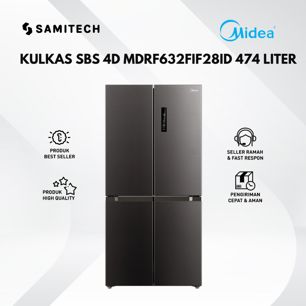 Jual Midea Kulkas Side By Side 4 PINTU MDRF632FIF28ID 474 Liter ...