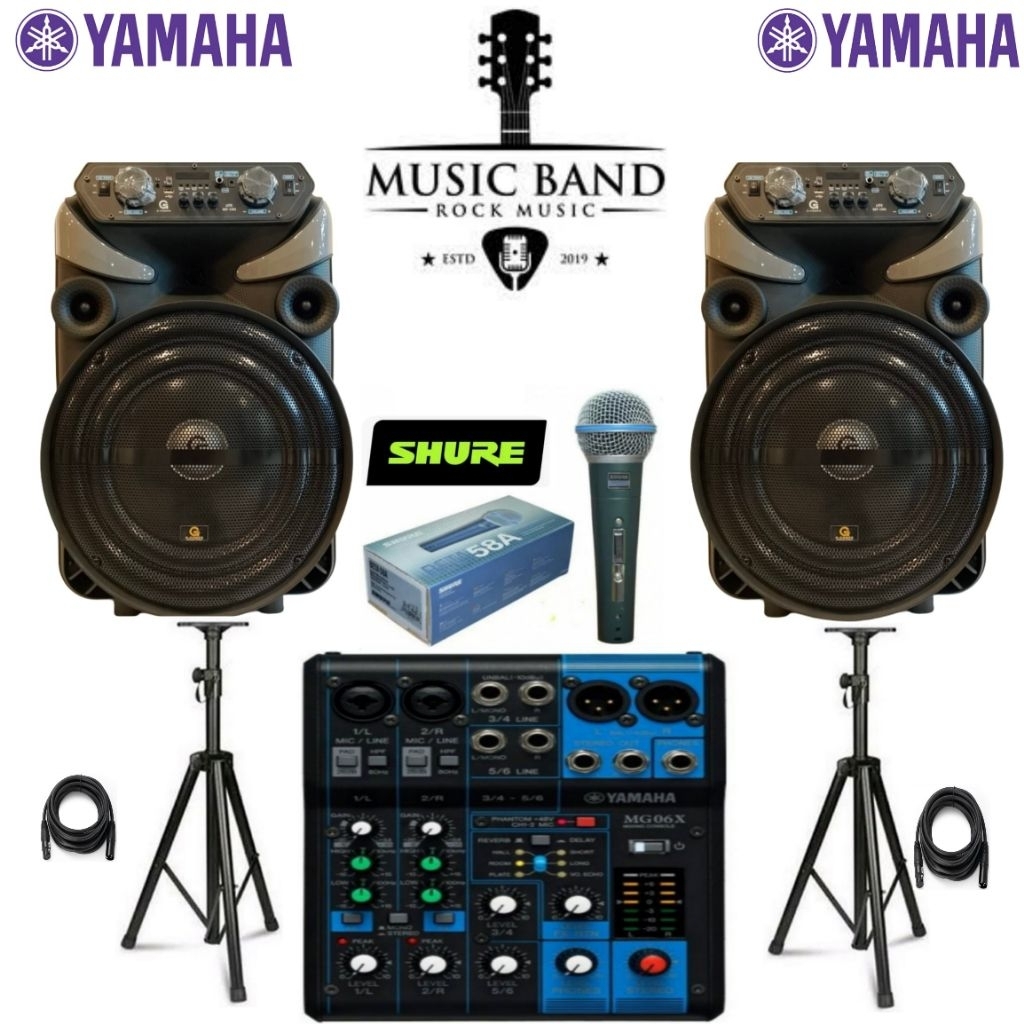Jual GROSIR PAKET SOUND SYSTEM YAMAHA MIXER 6 CHANNEL 15 INCH INDOR ...