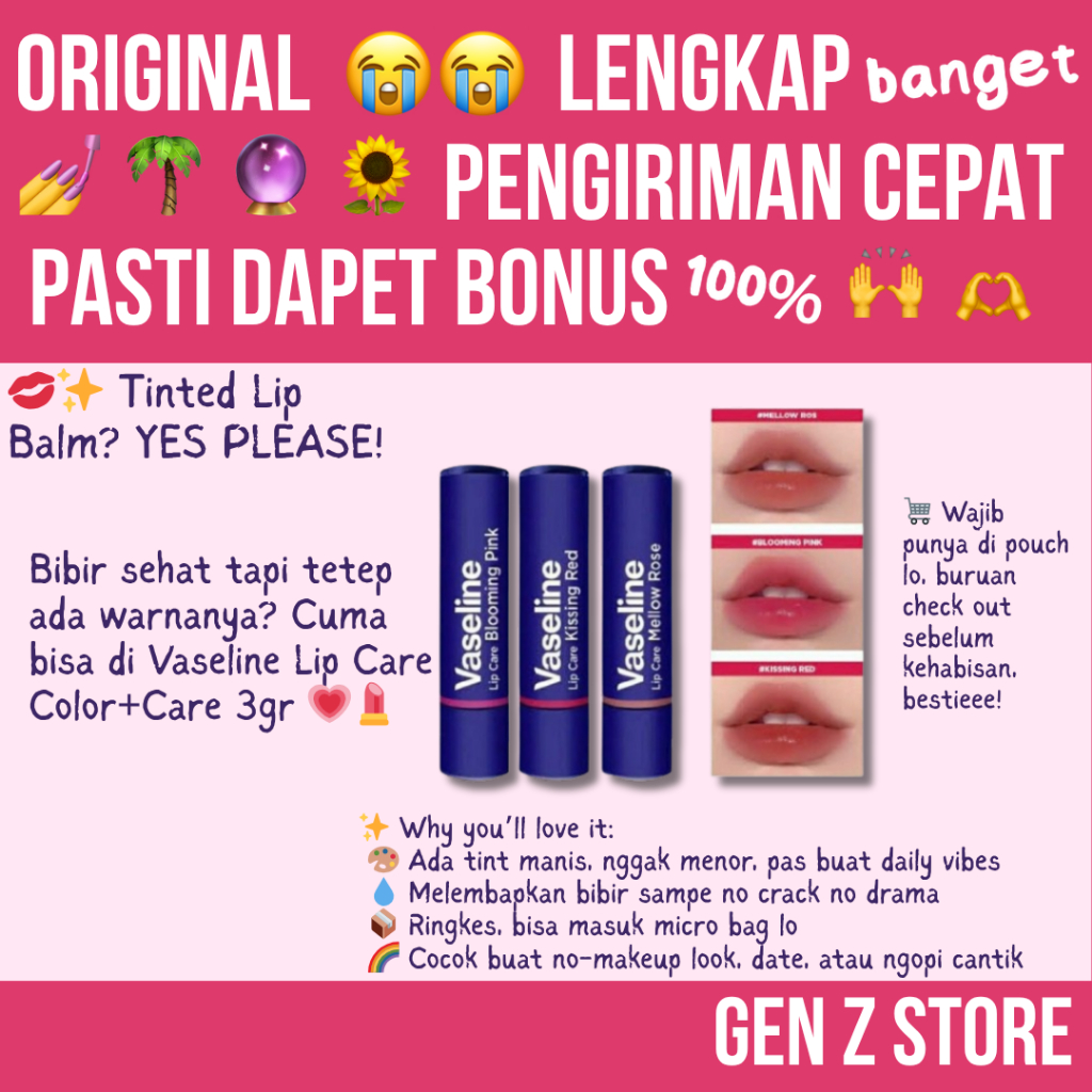Jual Vaseline Tinted Lip Balm | Bibir Cerah & Lembap | Shopee Indonesia