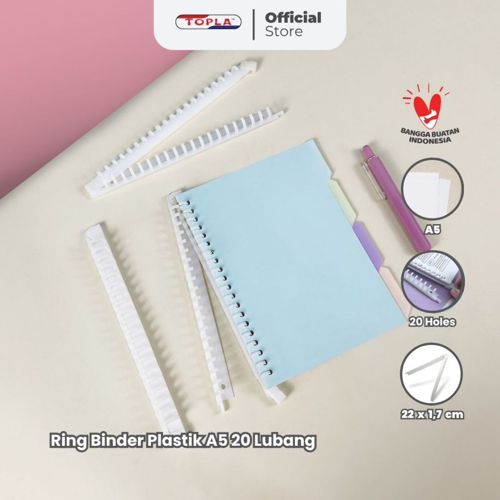 Jual Ring Binder Plastik DIY Binder clip Binder Binding A5 20 Ring ...